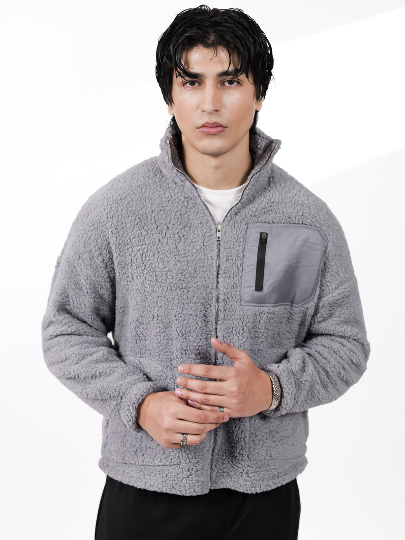 Grey Sherpa Jacket – Drap